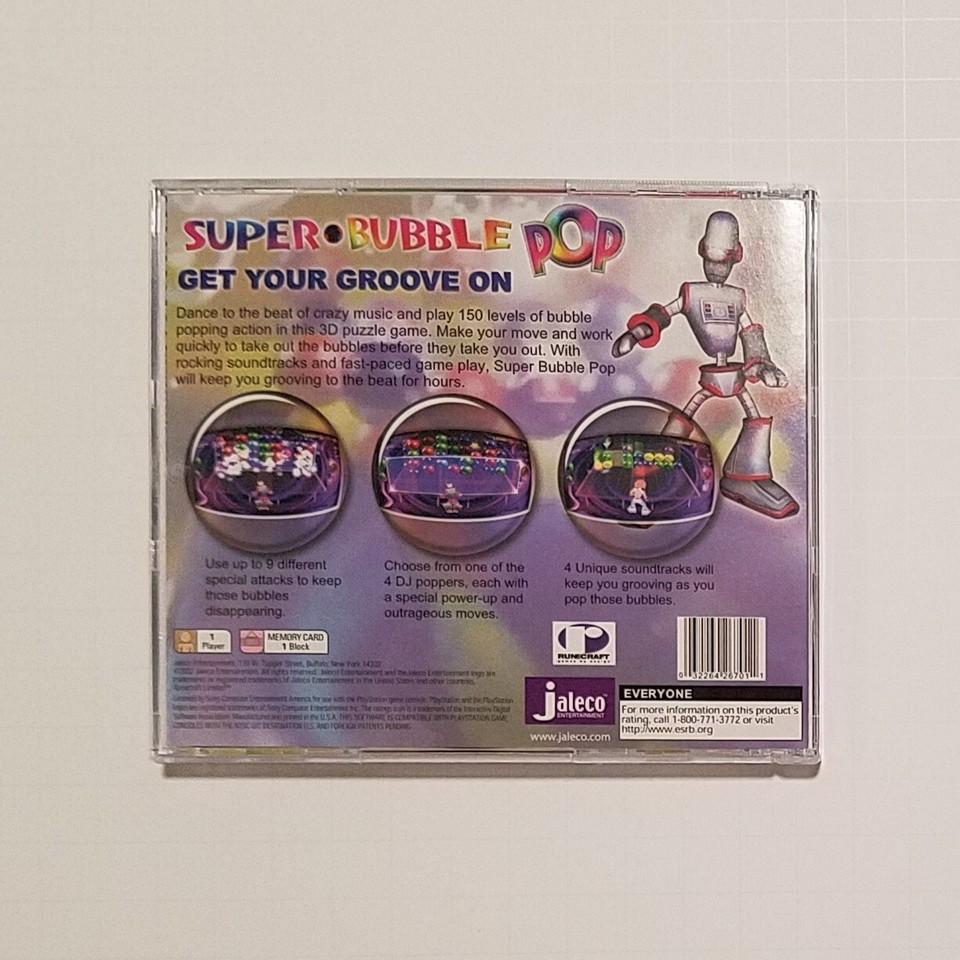 Super Bubble Pop PS1 PSX Playstation Rare CIB Complete w/ Manual & Reg ...