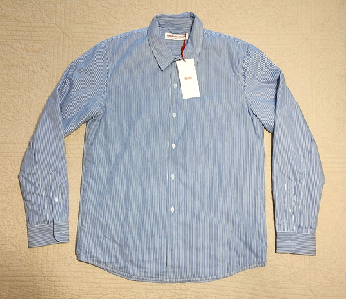 Orlebar Brown Giles Long Sleeve Shirt Mens Size Medium Blue Stripe ...