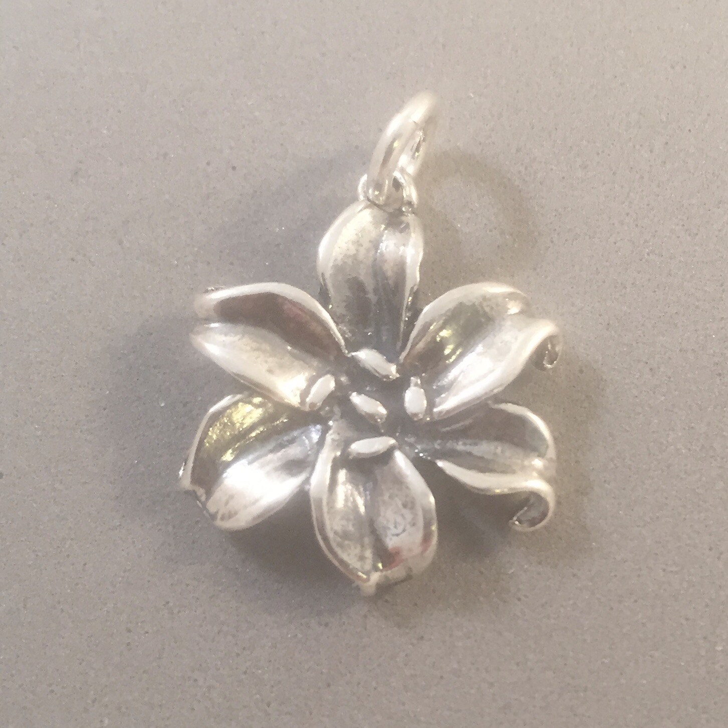 .925 Sterling Silver LILY Charm NEW Pendant Flower Purity Garden Lilium ...