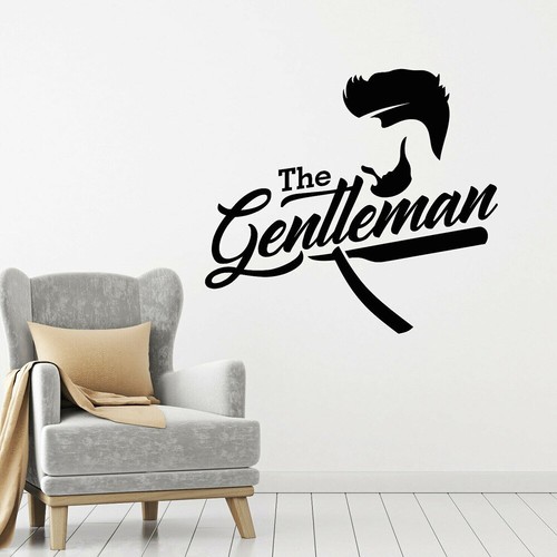 Hairdresser Wall Stickers For Store Haircut And Shaves Gentleman Barber ...