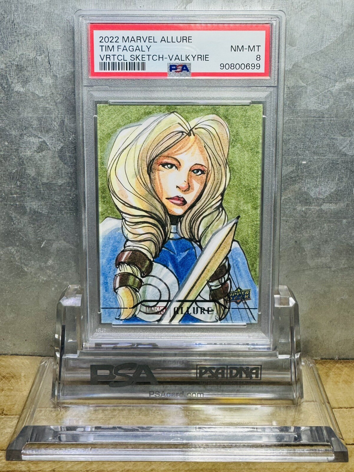 2022 UD MARVEL ALLURE VERTICAL SKETCH CARDS TIM FAGALY VALKYRIE PSA 8 ...