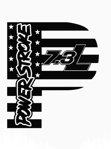 Pair Powerstroke 7.3 Decal 11" P Back Window Sticker Diesel X2 power ...