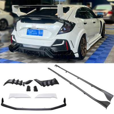 FRP Rear Diffuser Side Skirts Front Lip Bodykits For Honda Civic 10Th ...