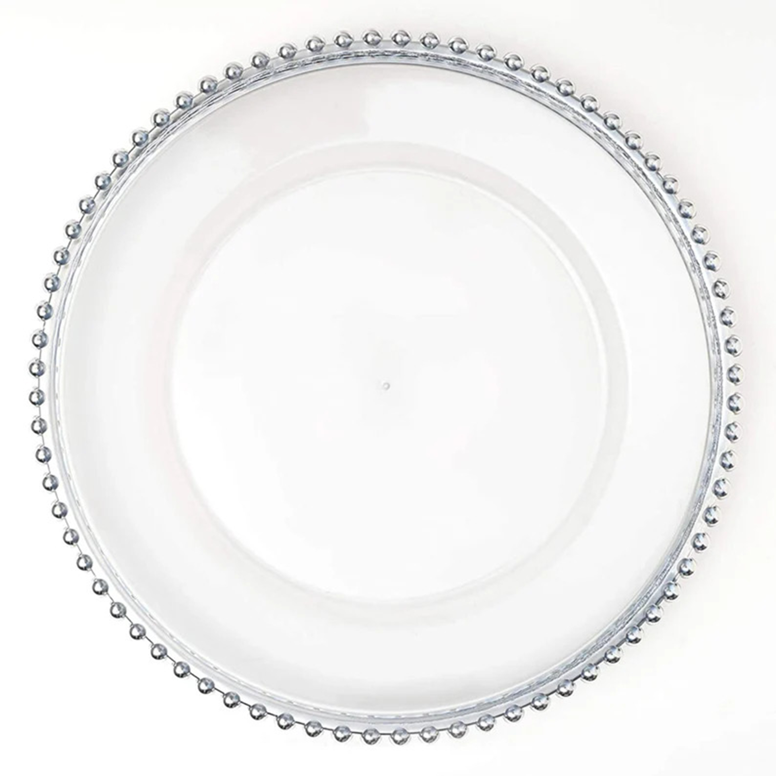 Round Beaded Rim 13"Inch Clear Charger Plate, Sets of 48, 24 ,12 ...