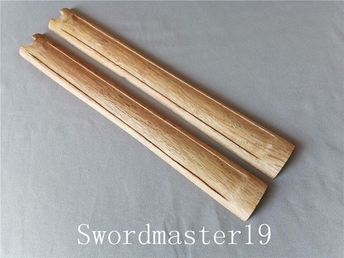 14" Rikko Hourglass shape Oak Tsuka Stingray Panel Grooves Japanese ...