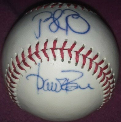 BOONE BROTHERS AARON BOONE BRET BOONE SIGNED AUTOGRAPH RAWLINGS CHINA ...