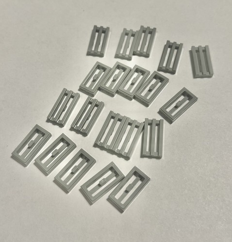 LEGO 1x2 TILE with Grille Grill Plates x100 - 2412B Light Bluish Gray ...
