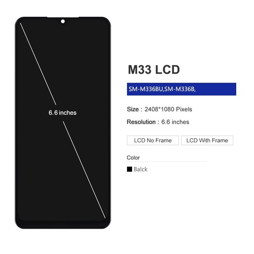 For Samsung Galaxy M33 5G SM-M336B LCD Display Screen Replacement+Frame ...