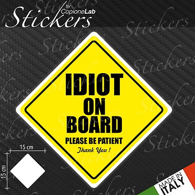 Sticker Signal IDIOT ON BOARD Car Motorcycle | eBay UK