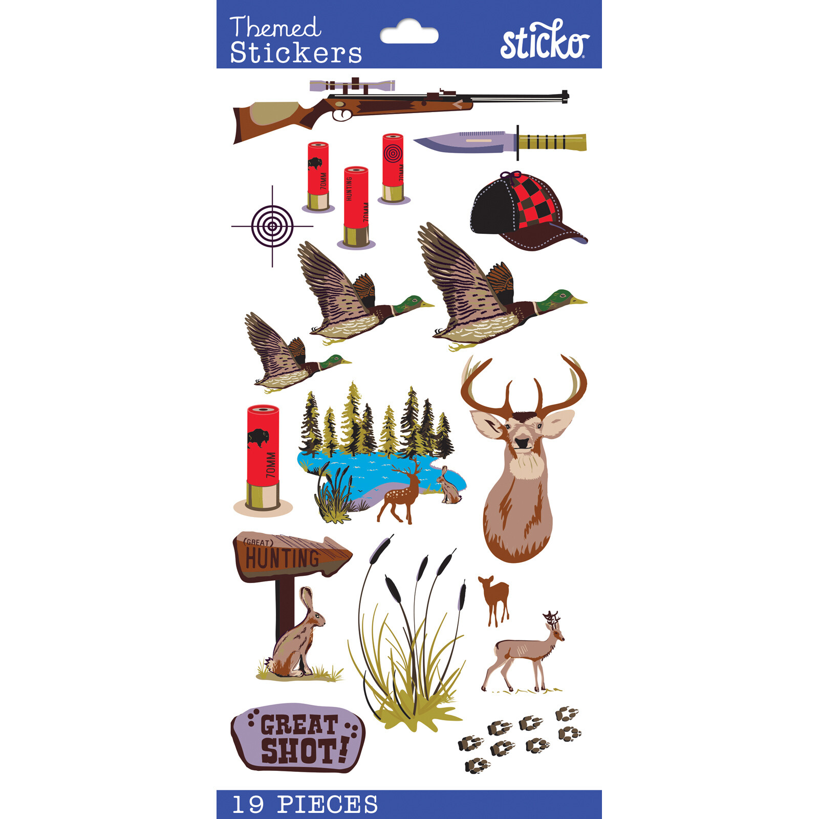 Crafts Stickers Stickos Hunting Deer Shot Gun Shells Ducks Hat Buck (DC ...