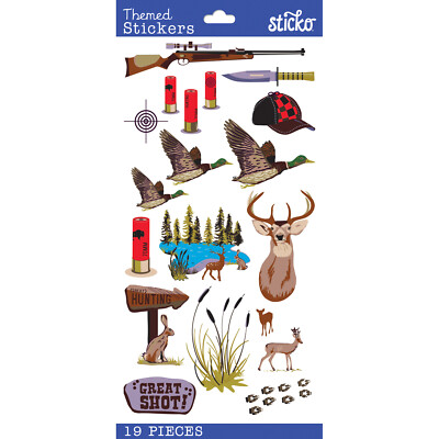 Crafts Stickers Stickos Hunting Deer Shot Gun Shells Ducks Hat Buck (DC ...