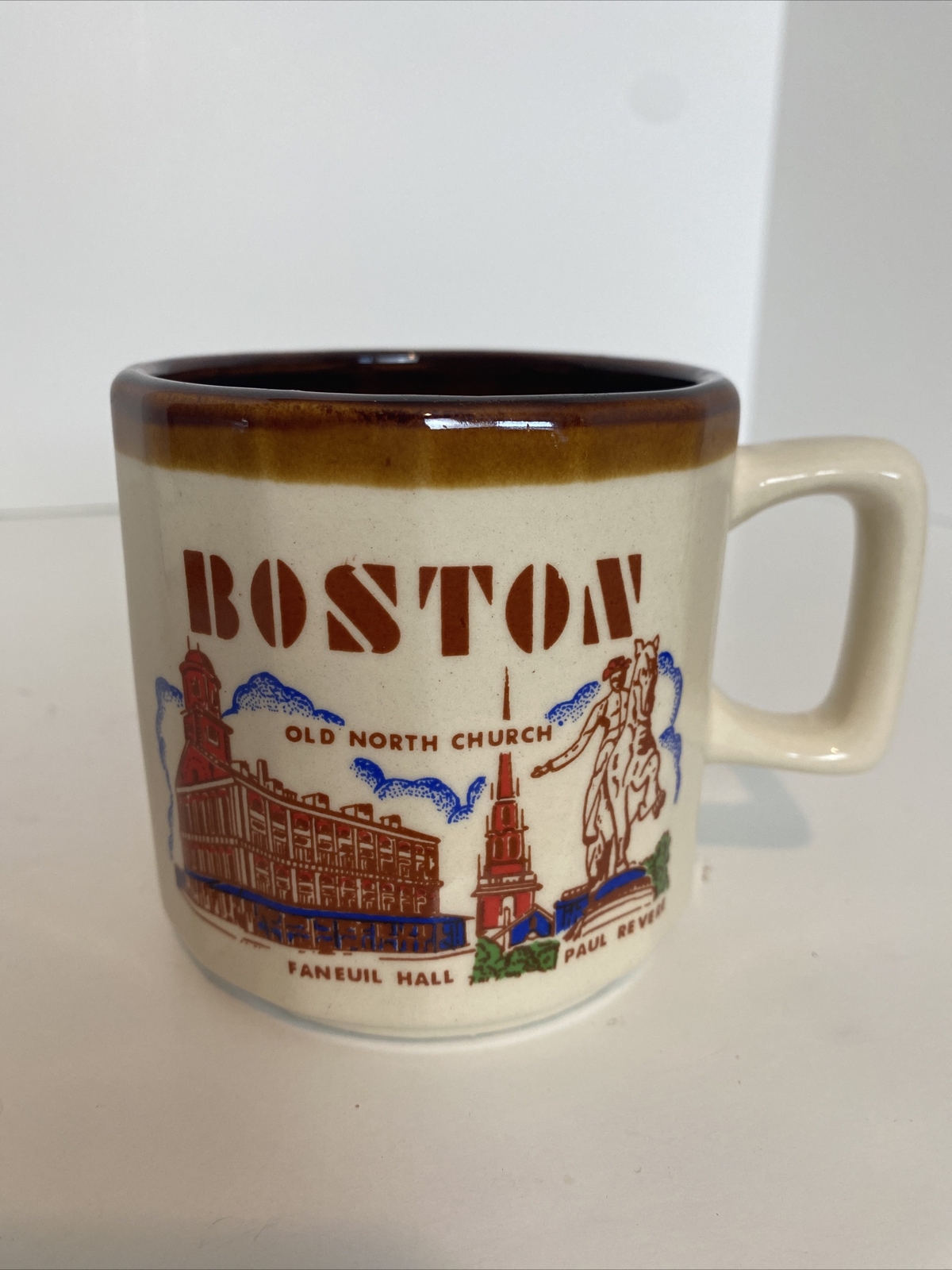 Boston Ceramic Mug Old North Church Paul Revere Faneuil Hall Vintage | eBay
