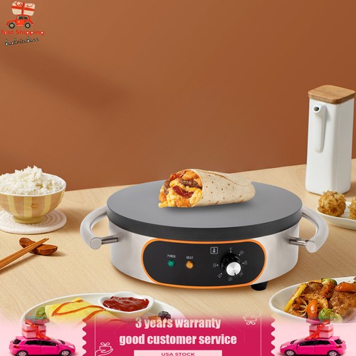 Pro Crepe Maker Machine Electric Frying Pan Griddle Pancakes Non-Stick ...