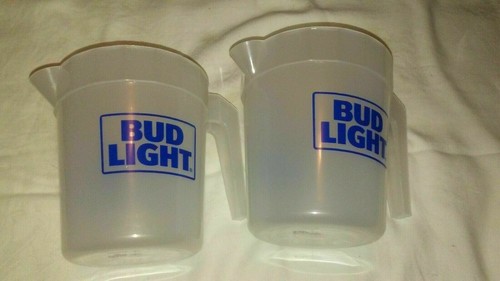 Lot of 2 7” Bud Light Beer Plastic Pitcher 48 oz. | eBay