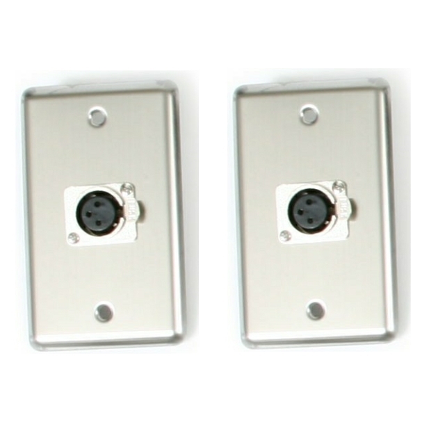 2 OSP Stainless Steel Duplex Audio Wall Plate w/ 1 - XLR Microphone ...