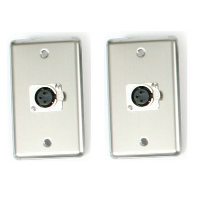 2 OSP Stainless Steel Duplex Audio Wall Plate w/ 1 - XLR Microphone ...