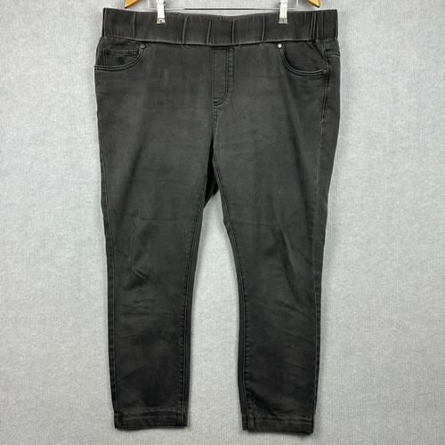 Thomas Cook Jeans Womens 20 W42xL27 Black Denim Elastic Waist High Rise ...