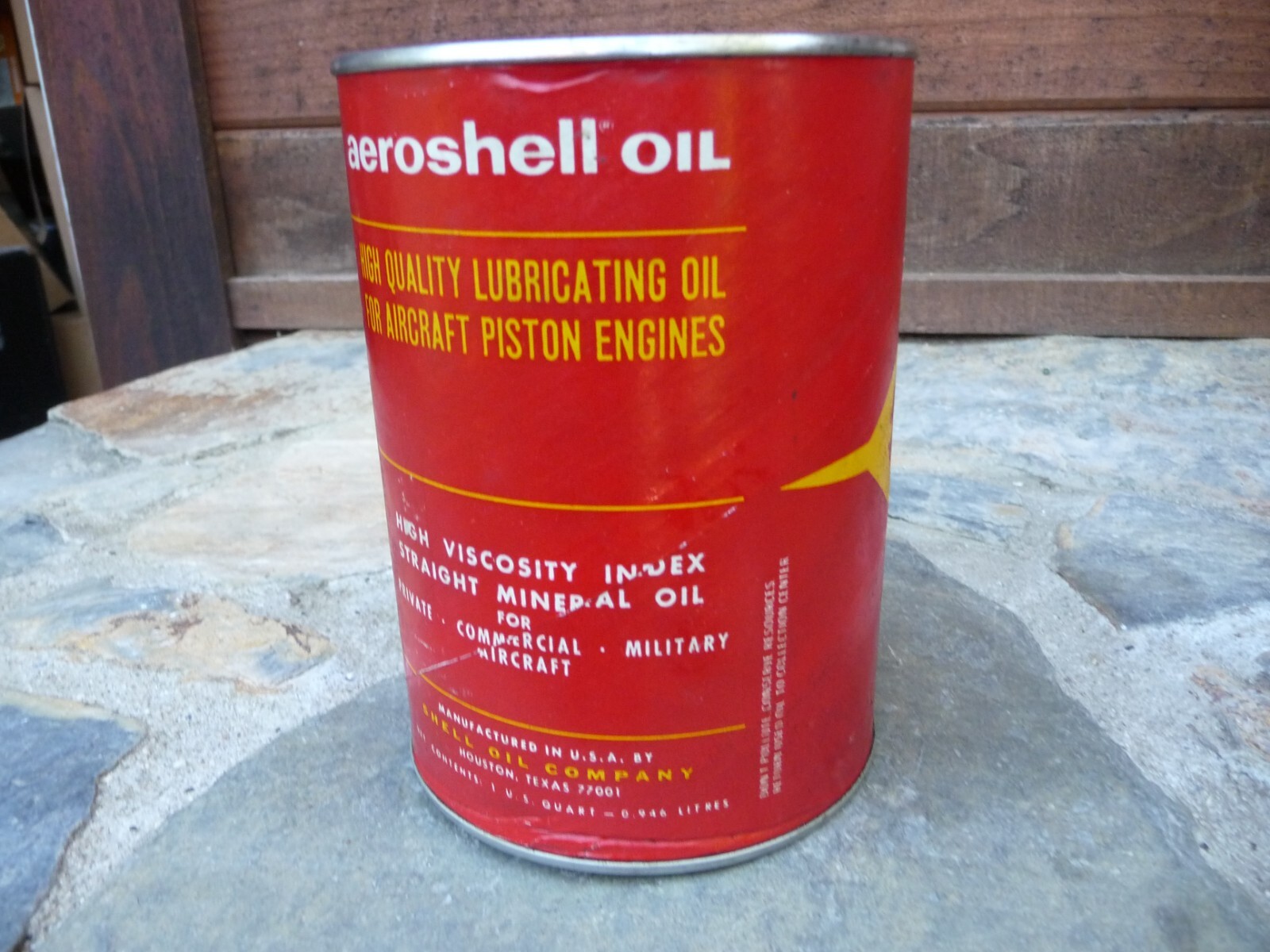 Vintage SHELL Aeroshell Aviation Motor Oil Can quart Cardboard | eBay