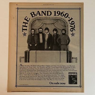 The Band 1960-1976 11"x13.5" Original 1977 Advertisement | eBay