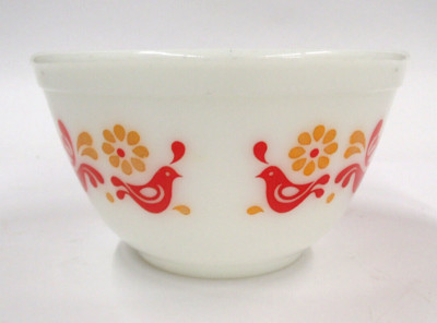 Vintage Pyrex Friendship Birds 1 1/2 Pt Bowl 401 - Red & Orange Birds ...
