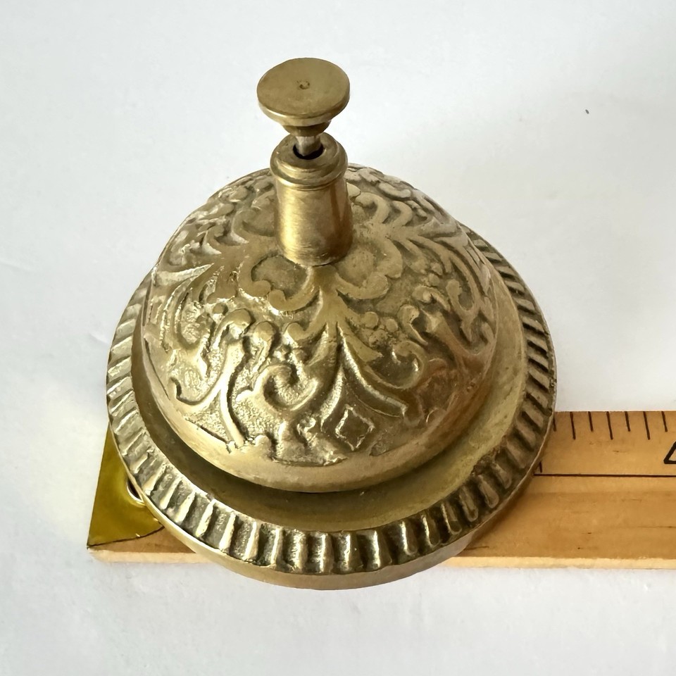 Vintage Brass Reception Bell Counter Top Table Ornate Scroll Working ...