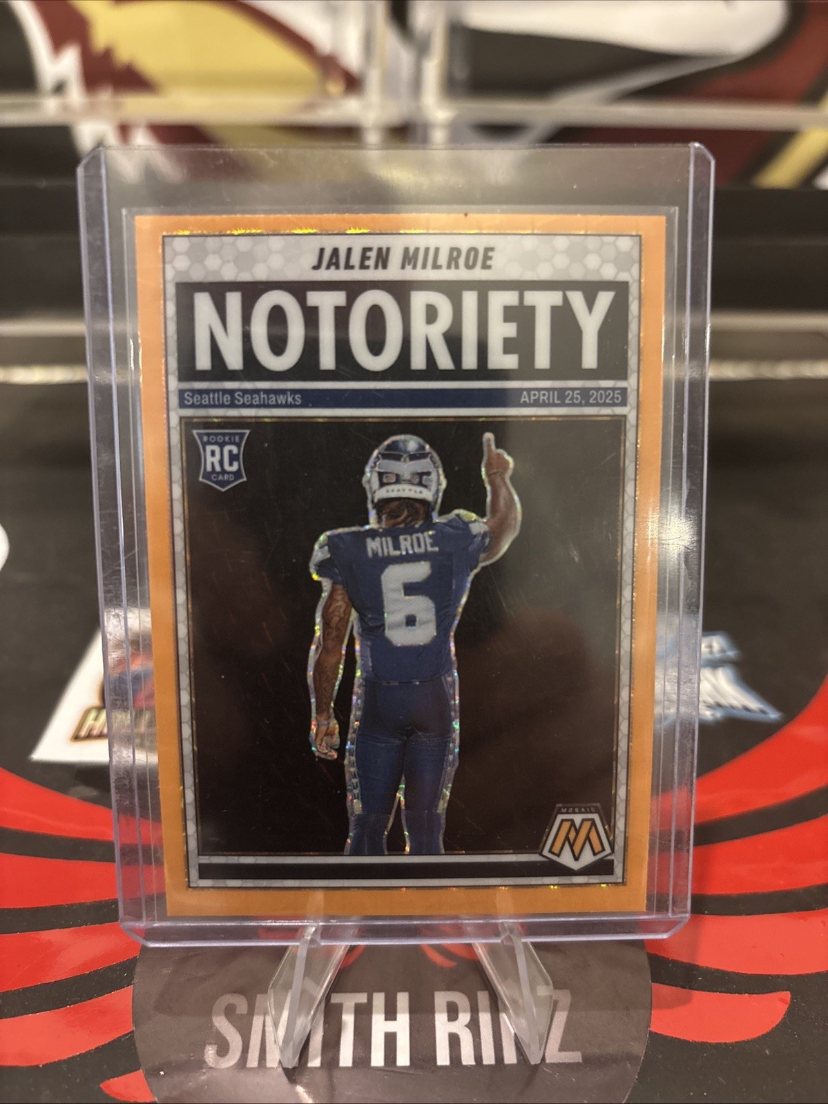 Jalen Milroe 2025 Mosiac Orange Notoriety #15 Seahawks | eBay