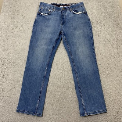 Nat Nast Jeans Mens 36x30 Blue Straight Stretch Waist Denim Measure ...