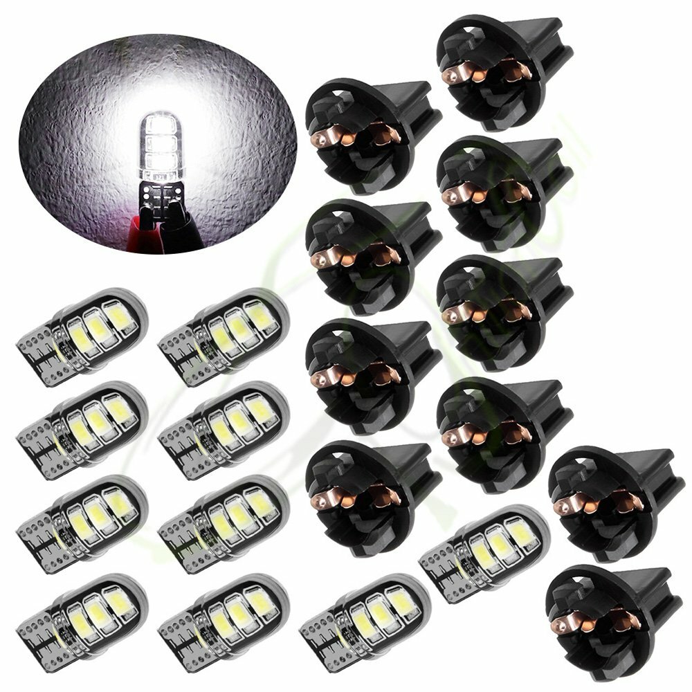 10X White LED Instrument Dash Cluster Light Bulbs T10 194 168 2825 For ...