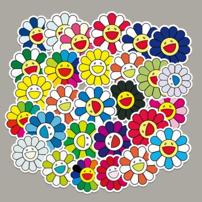 50 Pack Sticker Bomb Takashi Murakami Flower Rainbow Skateboard Laptop ...