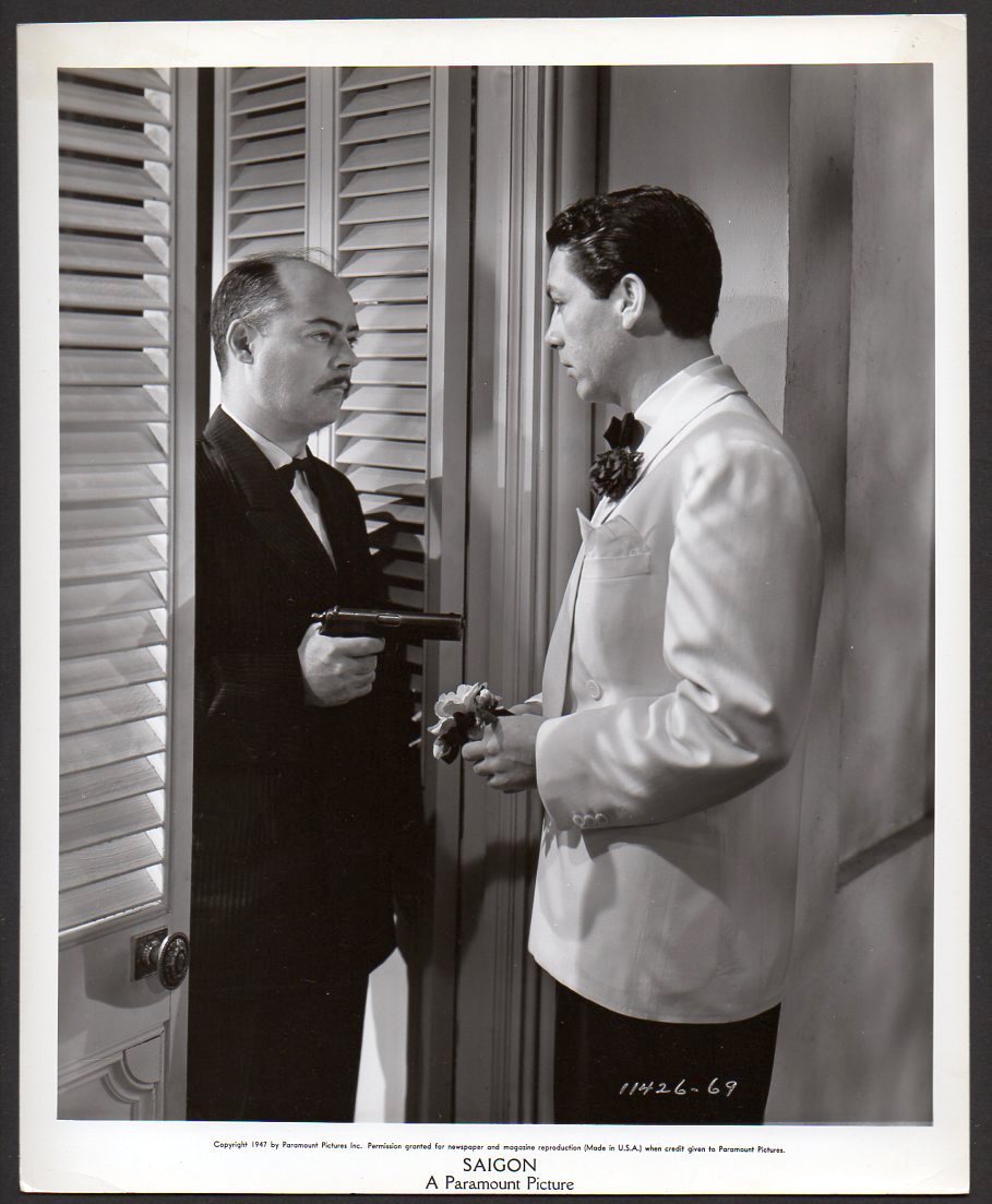 LUIS VAN ROOTEN w. gun WALLY CASSELL 1948 film noir SAIGON Vintage Orig ...