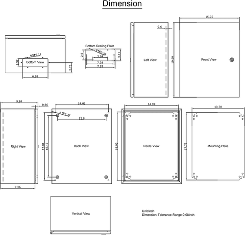 NEMA Steel Enclosure, 20 X 16 X 10'' NEMA 4X Steel Electrical Box, IP66 ...