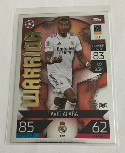 Carte Card Carta WARRIOR David ALABA Real Madrid Topps Match Attax 2022 ...
