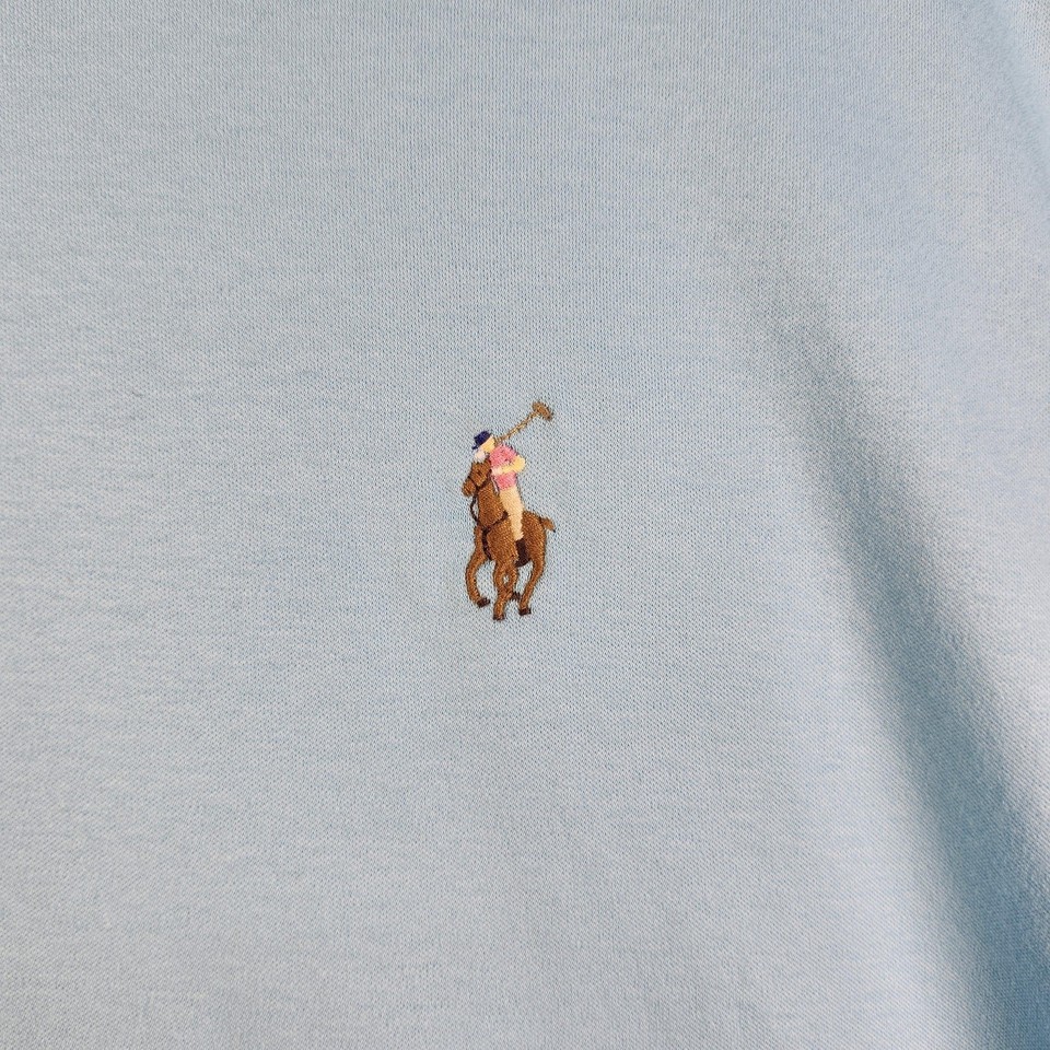 Polo Ralph Lauren Polo Shirt Mens XL Blue Custom Slim Fit Pony Logo ...