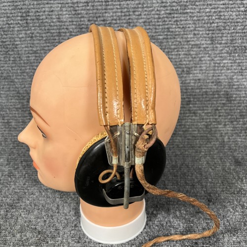 US Navy WWII pilot flight headset ANB-H-1A CTE NAF Plug NAS Dallas Nice ...