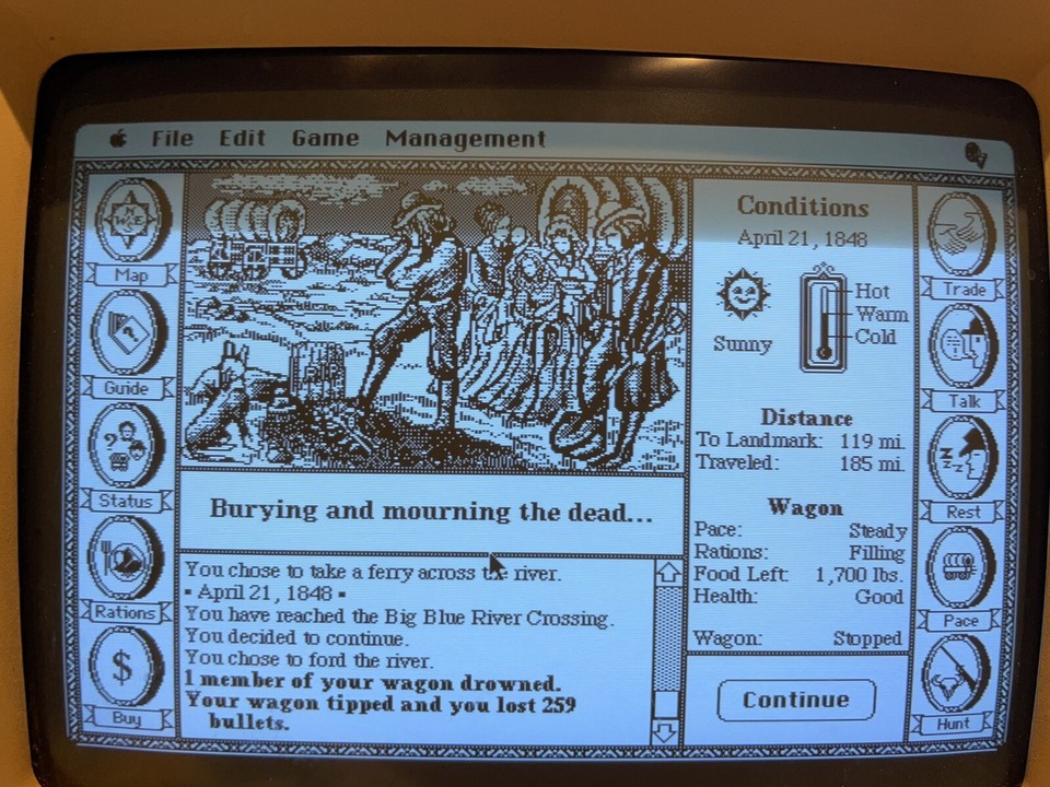 Vintage Macintosh Games Oregon Trail B/W 800k Floppy Disk | eBay