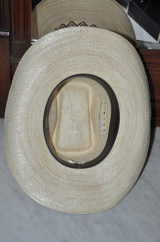 STETSON John B. Stetson Co. WESTERN STRAW HAT 7 3/8 | eBay