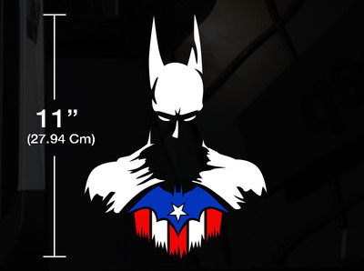 Puerto Rico Vinyl Car Decal Sticker 11"(H) w/ Hero Batman & Puerto Rico ...