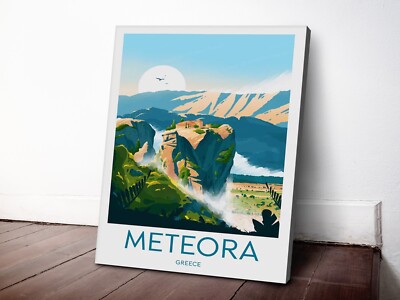 Greece, Meteora Traditional 40x50cm Stretched Travel Canvas Wall Art ...