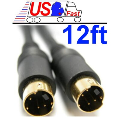 12ft SVHS,S-Video,Super VHS,YC,Y C,Male-M DVD/HDTV/PC TV out Cable ...