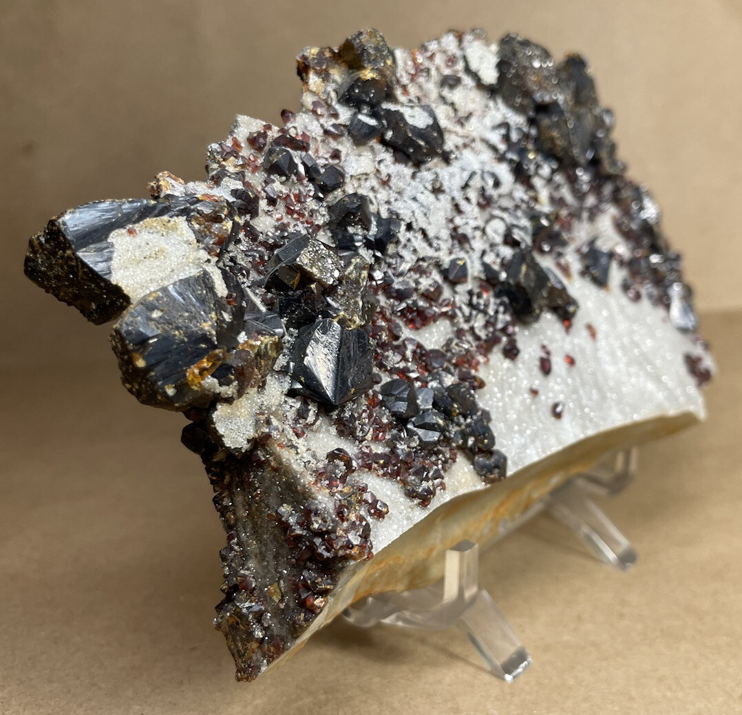 6 3/4”, Sphalerite (Ruby Jack) with Druzy Quartz on Chert, Tri State ...