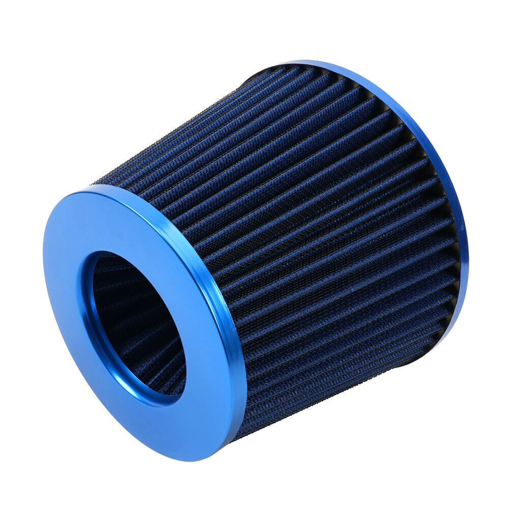 BLUE 3" 76mm Inlet Car Truck Cold Air Intake Cone Replacement Dry Air ...