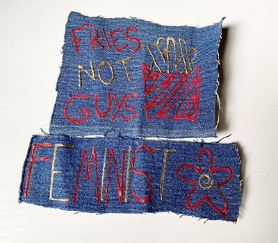 Handmade Feminist Denim Patches Sew On Liberal Leftist Womens Rights | eBay