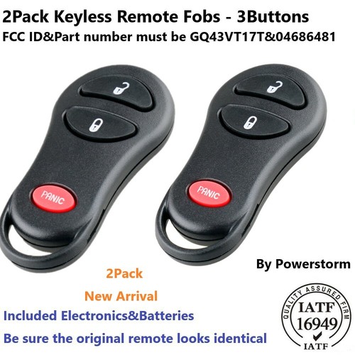 2 For 1999 2000 2001 2002 2003 Dodge Grand Caravan Keyless Entry Key ...