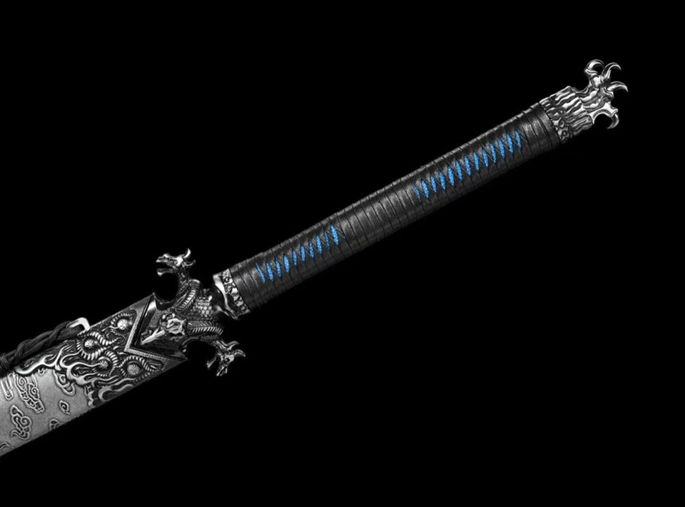 Full Tang Blue High Manganese Steel Dao Sword Camping Hunting Knife ...