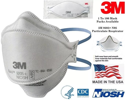 3M 9205+ AURA N95 NIOSH Disposable Particulate Protective Respirator ...