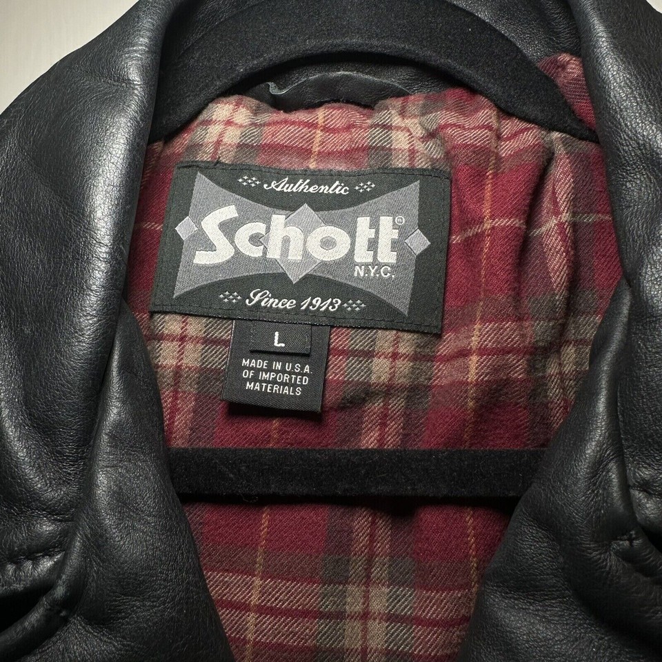NWOT Schott Perfecto 626VN Flannel Lined Leather Size Large Jacket | eBay