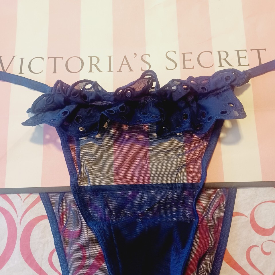 Victoria's Secret *DREAM ANGELS* Eyelet Lace String Bikini *BLUE* Large ...