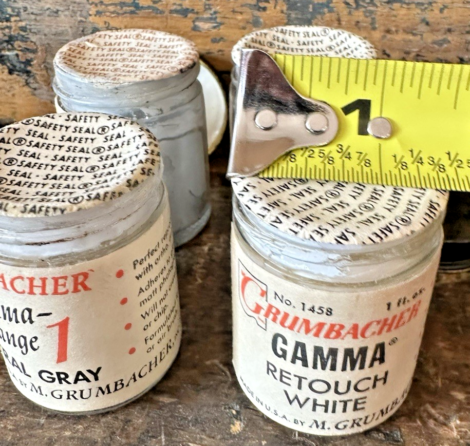 Vintage Grumbacher of NY~ 6 Glass Jars of Gamma-Range Art Paints in ...