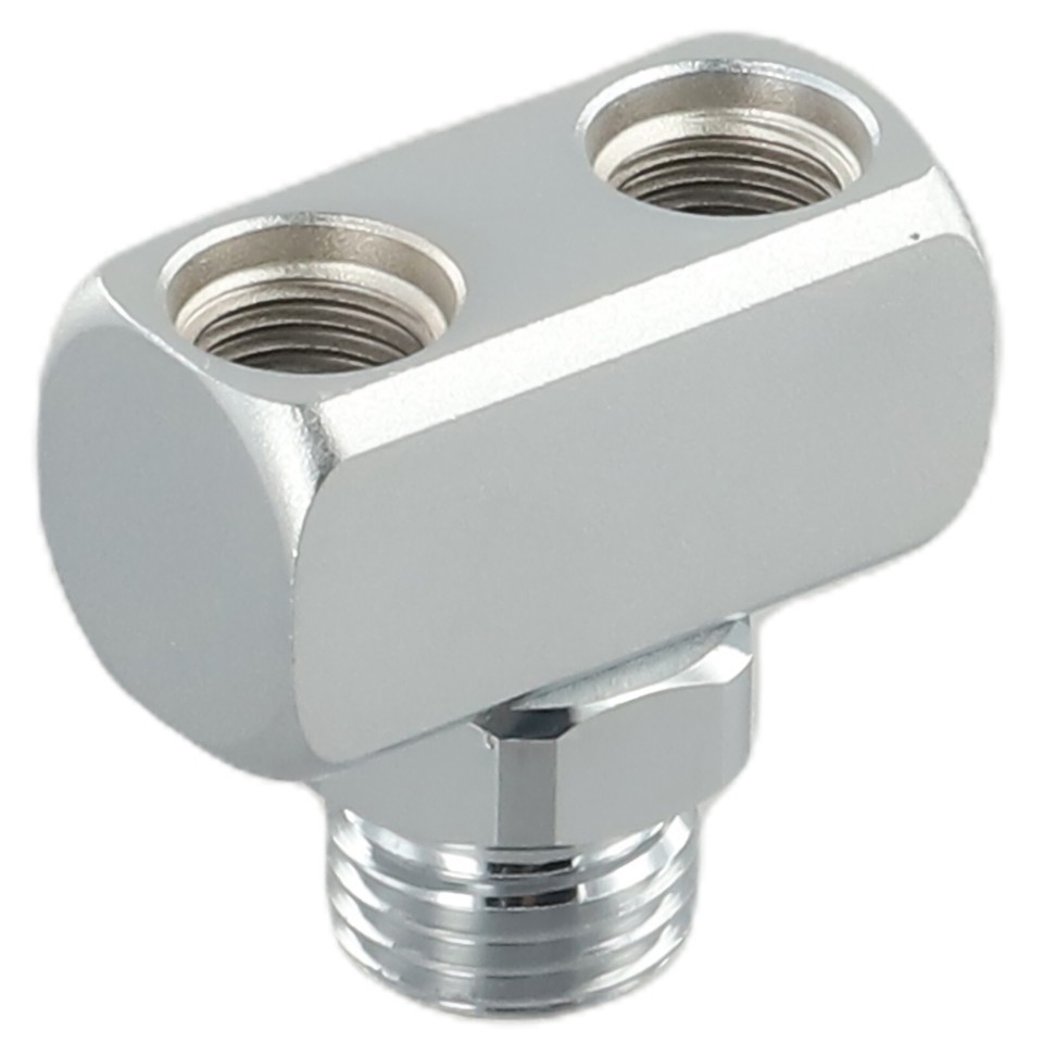 Thread Adapter Hose Adapter 1 To 2 LP Thread 9/16" To 3/8" Chrome ...