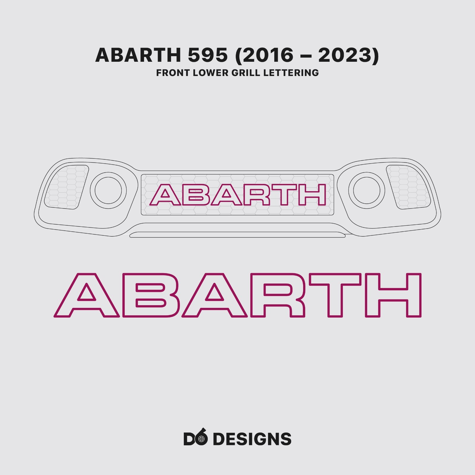 Abarth Front Grill Letters | 595 Series 4 (2016–2024) | Grape | eBay